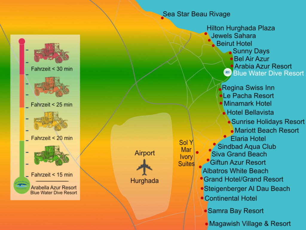 Hoteltransfer im Raum Hurghada - Blue Water Dive Resort